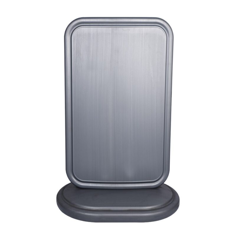 Grey Media & Safety Bollard with Oval Base İLT4530